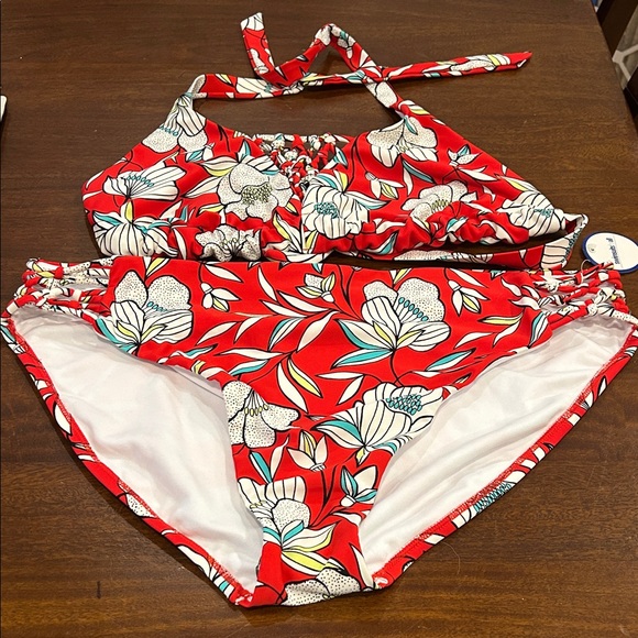 Swimsuits For All | Swim | Swimsuits For All Red Floral Bikini | Poshmark